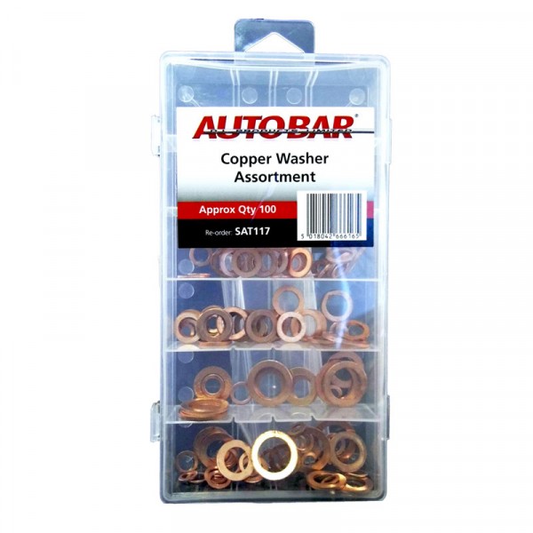 Autobar Assorted Copper Washers - 100 Pack - Wilco Direct