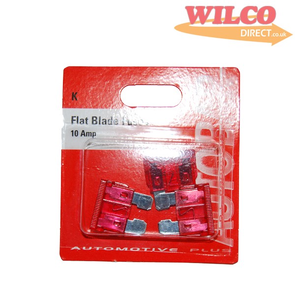 Flat Blade Fuses 10 Amp - Pack 3 - Wilco Direct