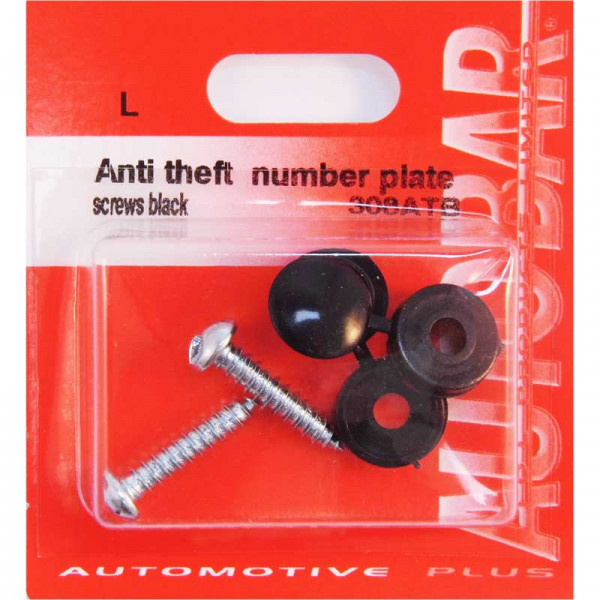 Anti Theft Security Number Plate Screws - Black - Wilco Direct