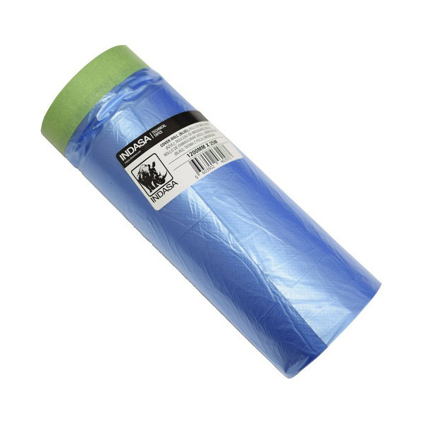 MASKING COVER ROLL 1200mm x 25m PRE TAPED - Wilco Direct