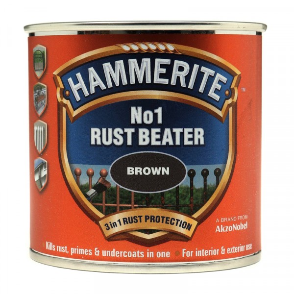 Hammerite No. 1 Rust Beater - Dark Brown - 250ml - Wilco Direct