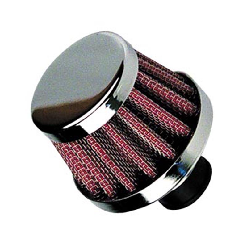 Universal Breather Air Filter 15mm Neck - Silver Red - Wilco Direct
